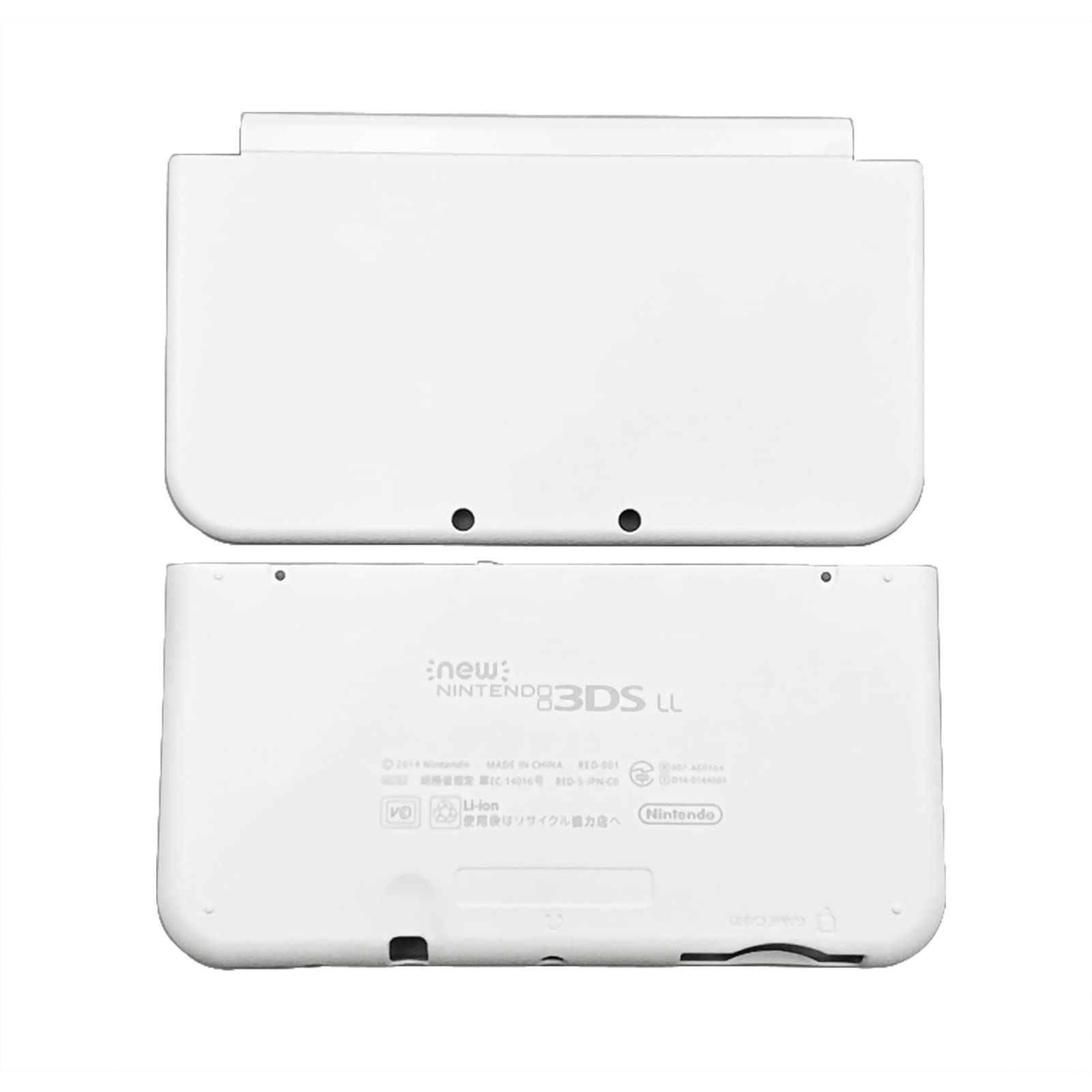 New Top & Bottom Frosted Shell Cover Plates Replacement, for Nintendo New 3DS New3DS XL LL New3DSXL Handheld Game Console, White Color Matte Housing A E Faceplate Coverplate + Screws Set