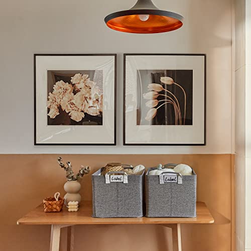 LoforHoney Home Bundle- Storage Bins with Lids Dark Gray Large 4-Pack, Storage Baskets with Metal Frames Dark Gray Jumbo 2-Pack