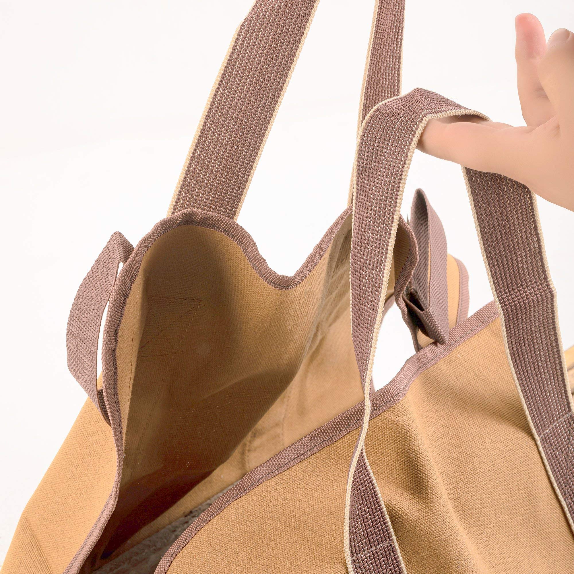 Log Carrier Canvas Firewood Tote Bag Heavy Duty Fireplace Carrier Outdoor Camping
