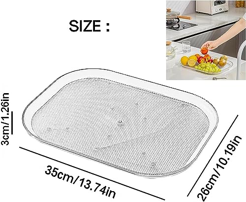Square Lazy Susan for Refrigerator, Lazy Susan Turntable Organizer for Refrigerator, Countertop Condiment Storage Rack, Household Rotating Storage Rack for Kitchen. (13.8 X 10.2 in)