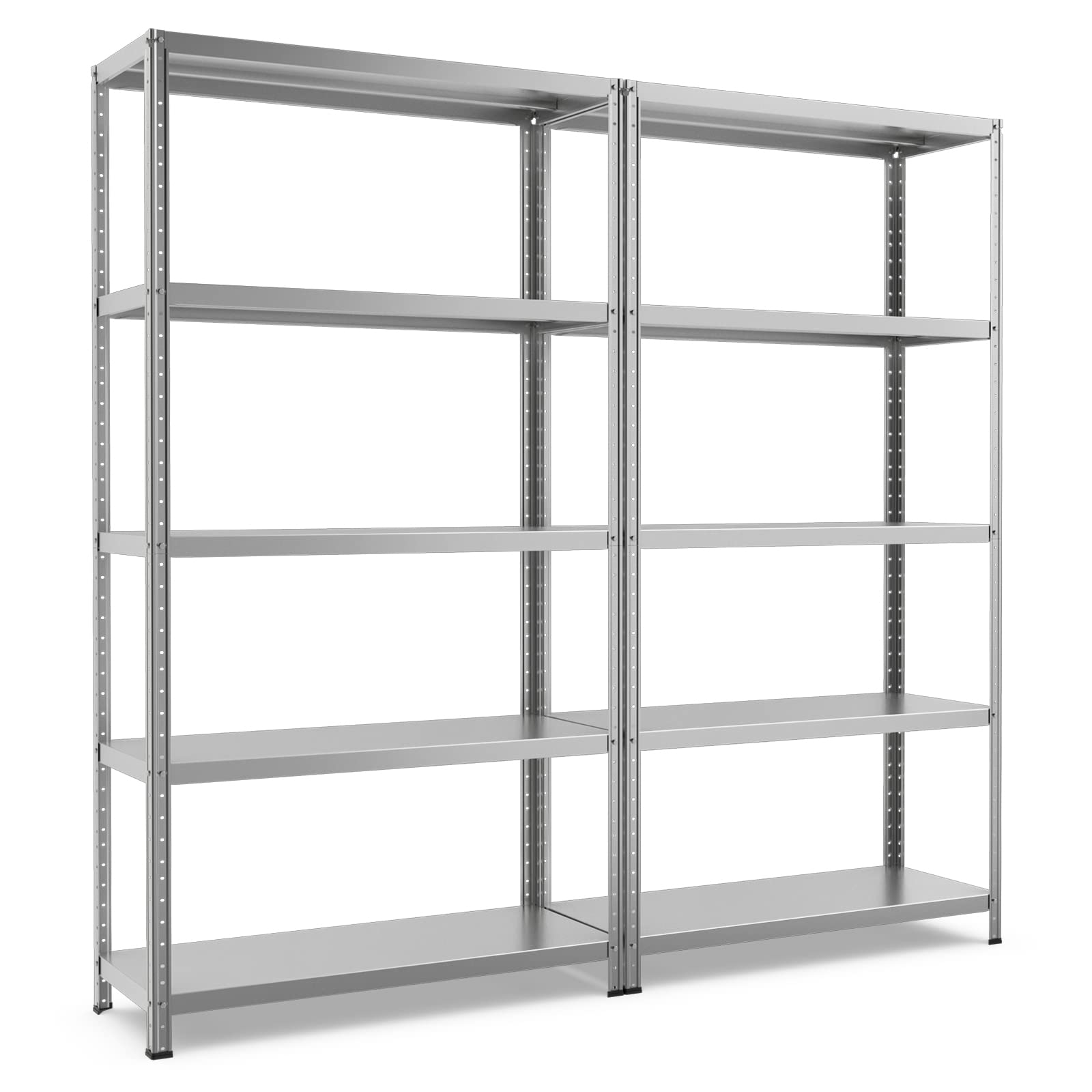 Tangkula Garage Storage Shelves, 74In 5-Tier Metal Shelving Unit for Storage, Adjustable Heavy Duty Storage Rack with 1433LBS Weight Capacity for Garage Warehouse Basement, 39 x 16 x 74 Inch (2, Grey)