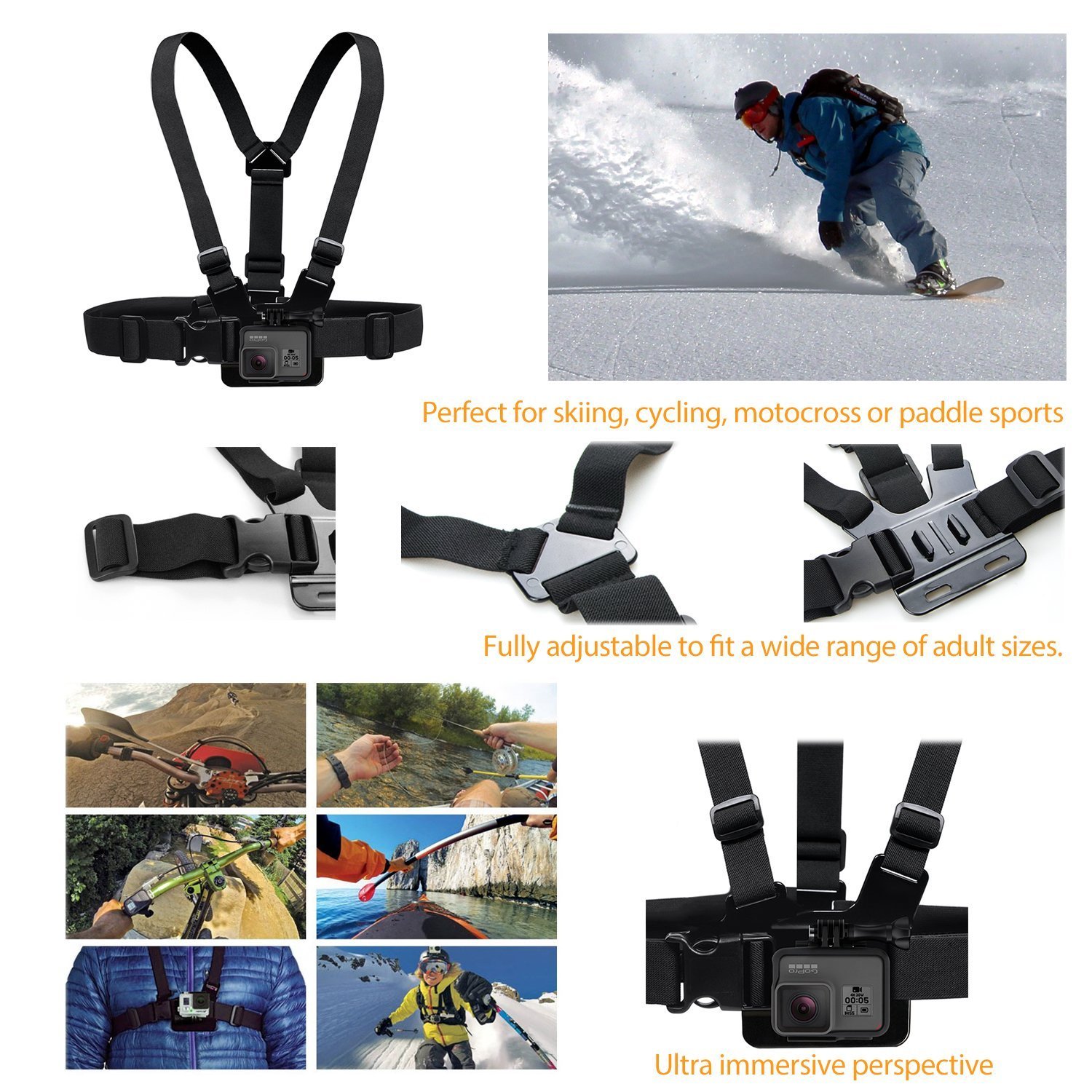 Kitway 65-in-1 Action Camera Accessories Kit for GoPro HERO10,9,8 Compatible with GoPro Max, Hero 7 6 5 4 3+ 3 2 1/EK7000/Wewdigi EV5000/DBpower N6/Crosstour (Accessories for Action camera)