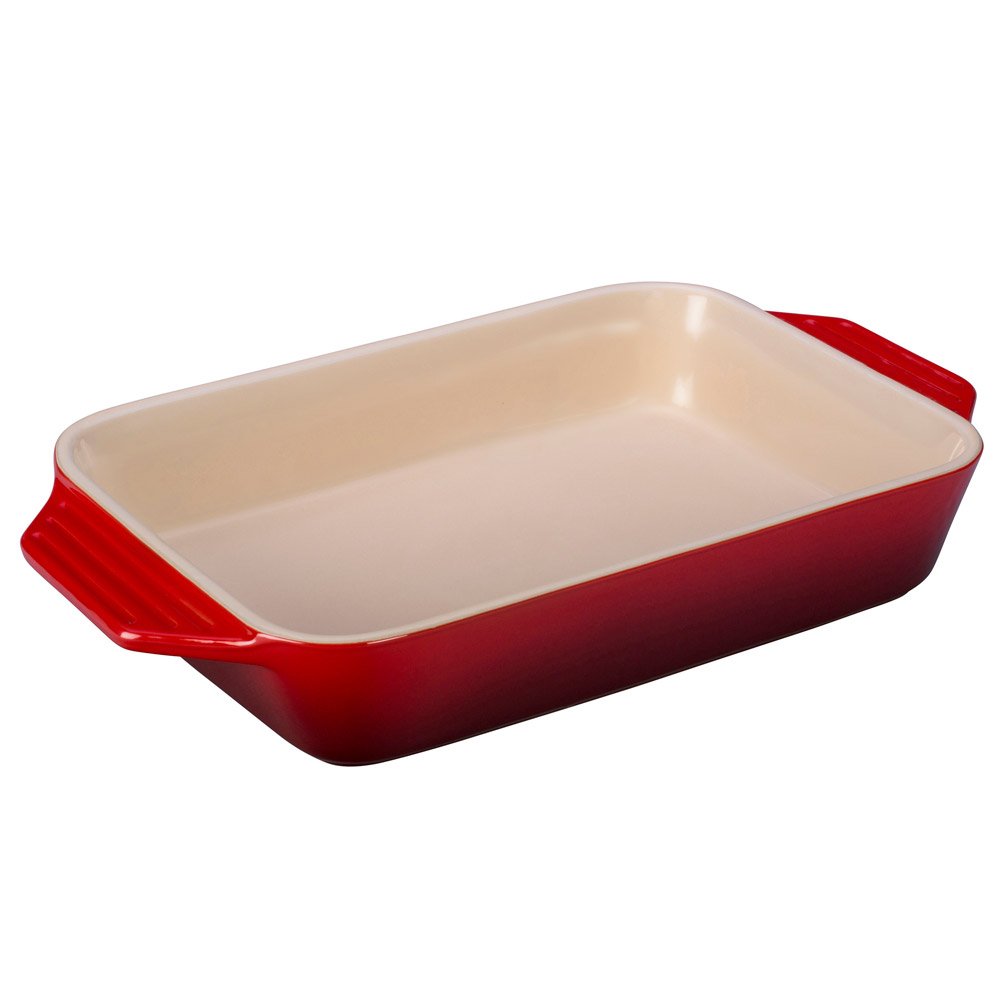 Le Creuset Stoneware Rectangular Dish, 3.15 qt. (12.5" x 8.25"), Cerise