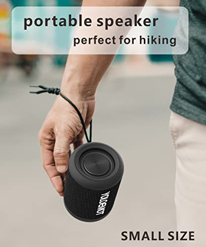 YOLOEMOT Waterproof Mini Bluetooth Speaker,Compact and Portable,12H Playtime,IPX5 Waterproof,TWS Pairing, AUX,TF, Portable Wireless Speakers for Home/Party/Beach, Birthday Gift (Black)