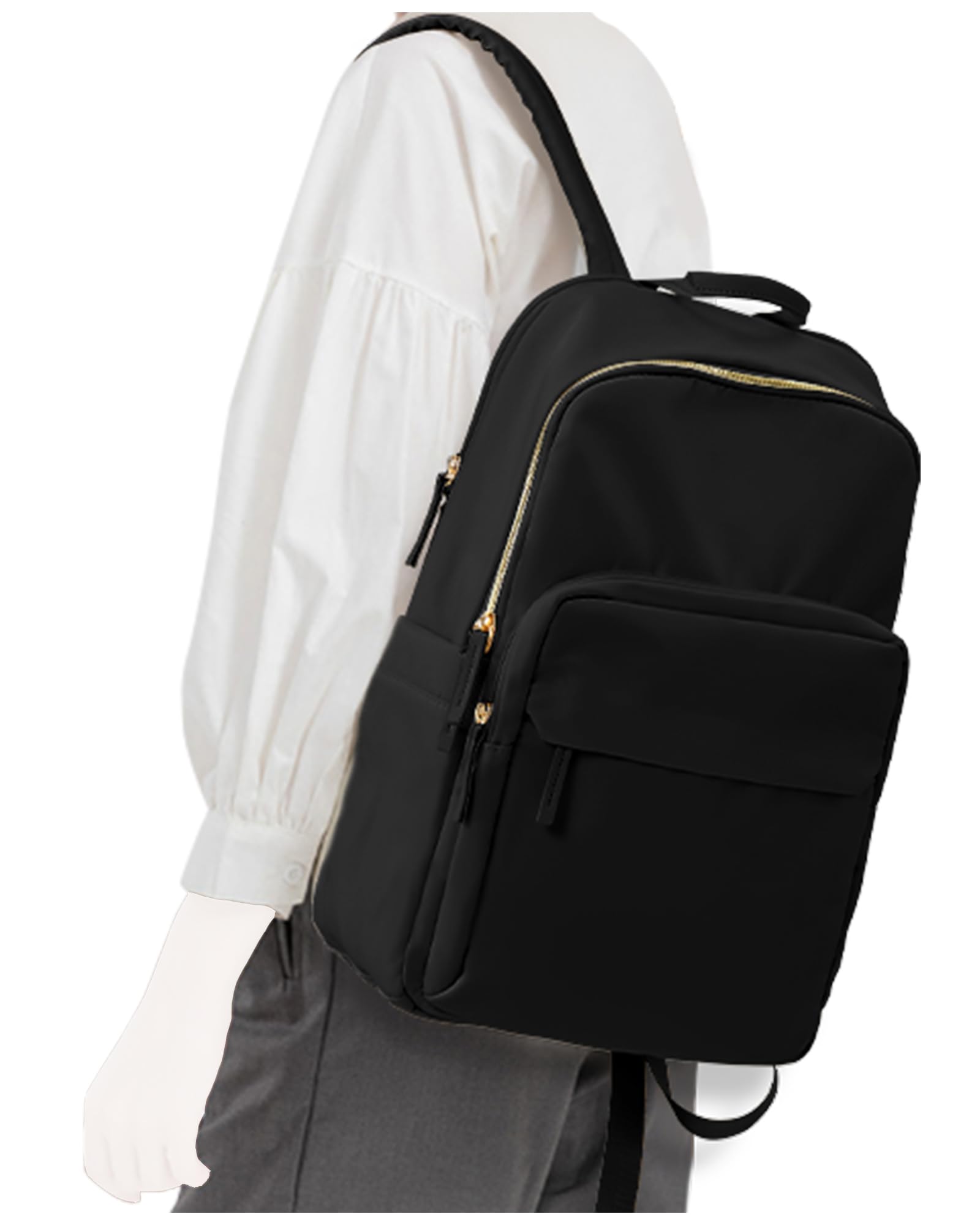 Laptop Backpack Women Teacher Black Backpack Work Computer Backpack with Laptop Compartment College Waterproof Anti Theft Backpack Casual Daypack Business Travel Backpacks for Women Carry On Bag