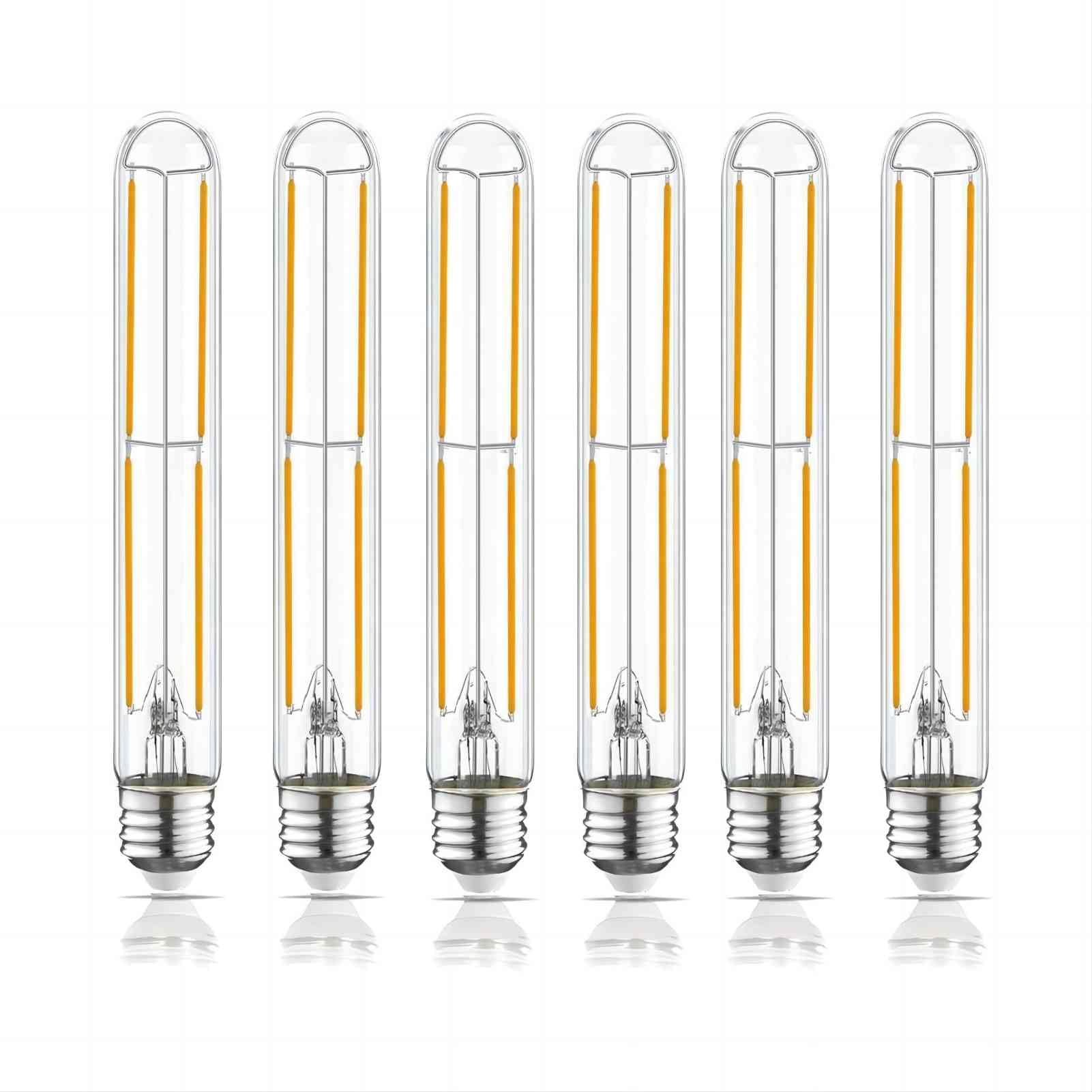 winsaLED Dimmable 7.5 in T10 led Bulb E26 Led Bulb 60 Watt Equivalent,Vintage E26 Edison Bulbs,Tubular Clear Decorative Light Bulb,2700k Led Lightbulbs 60W Daylight,6 Pack