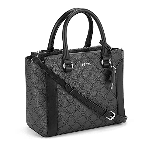 NINE WEST Hewes Satchel Jet Black Logo One Size