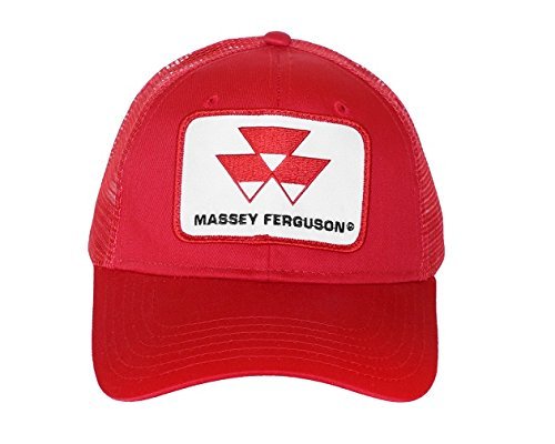 J&D Productions Red Massey Ferguson Tractor Logo Hat with Mesh Back
