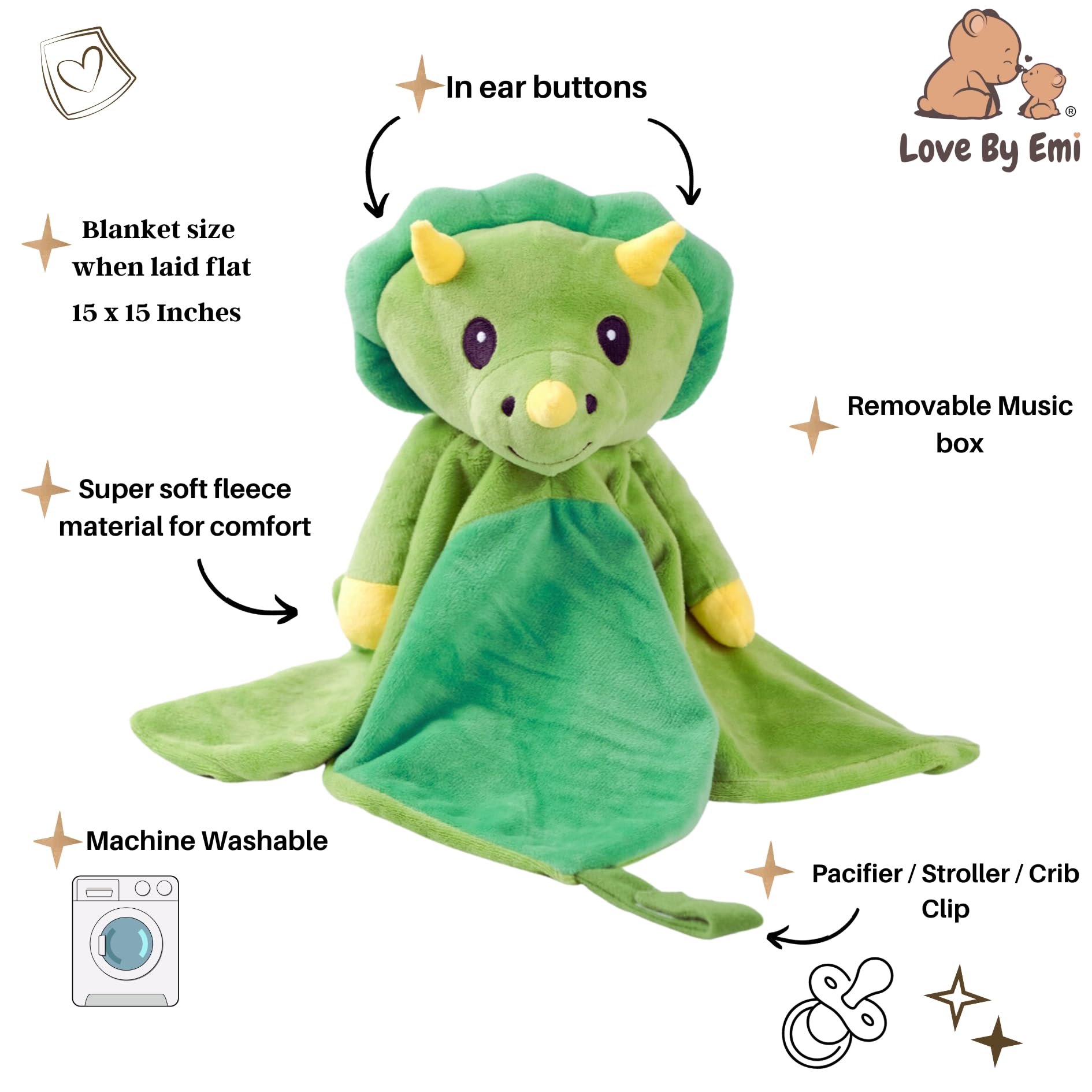 Newborn Gift - White Noise & Lullaby Plush Lovey Helps Speed up Pre-Sleep Calming Routine - Reduce Night Wakeups β More Quality Sleep for Mom β Baby Gift Newborn - Toddler Toy