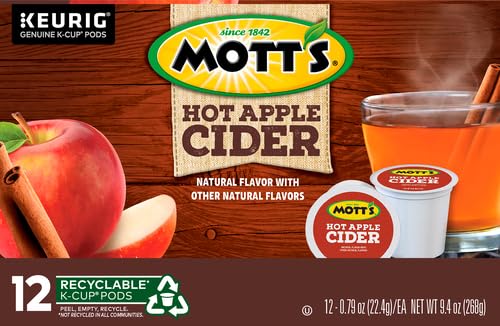 Mott's Hot Apple Cider, Keurig Single-Serve K-Cup Pods, 12 Count