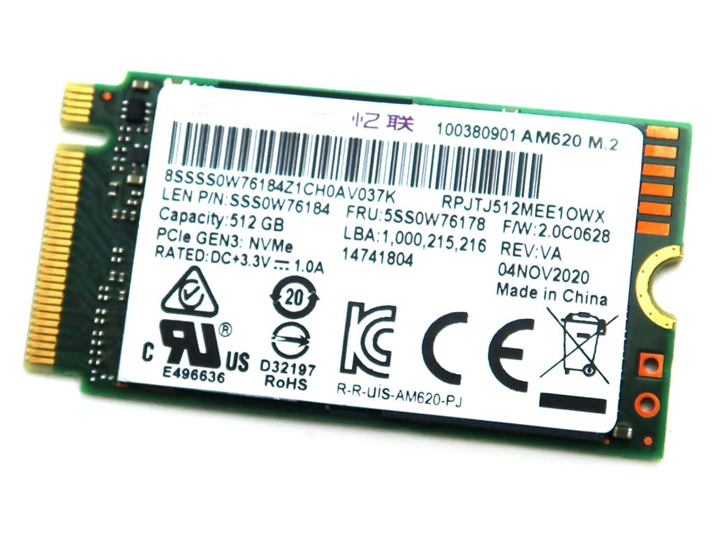 Solid State Drive SSS0W76184 8SSSS0W76184 Compatible Replacement Spare Part for Union Memory AM620 512GB M.2 2242 NVMe PCIe Gen3 x4 SSD