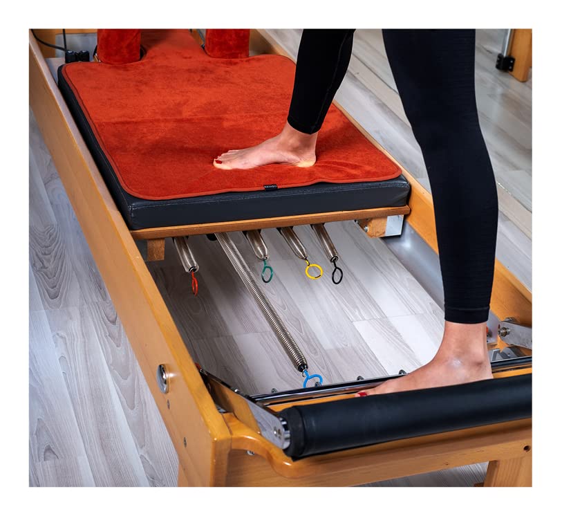 Pilates Reformer Non-Slip Mat Towel (Included 2 Pcs Shoulder Block Covers) (Brick RED)