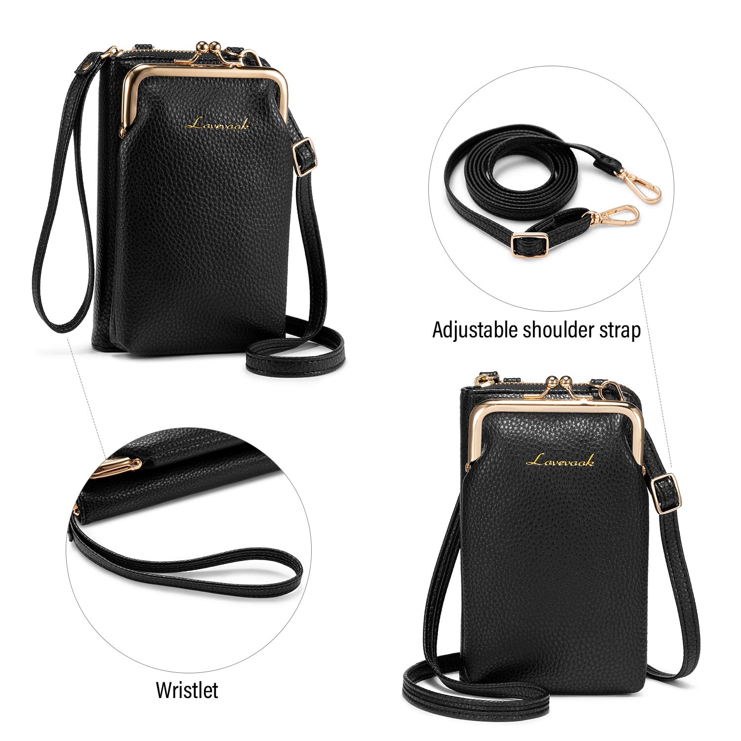 LOVEVOOK Crossbody Cell Phone Purses for Women Lightweight Shoulder Bags Card Holder Wallet Purse