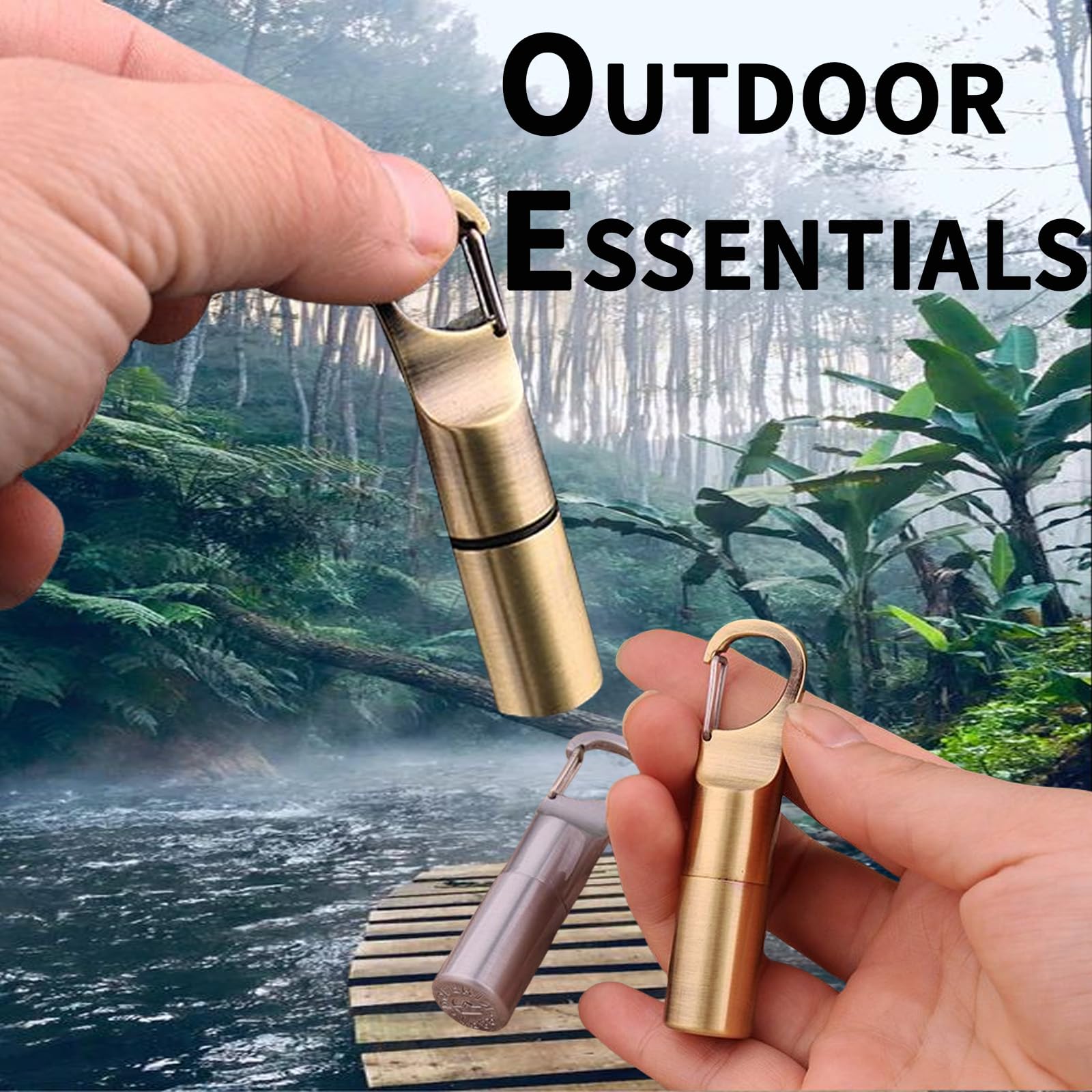 KAIEOMGN Cool Permanent Match Lighter Refill, Creative Mini Portable Hook-and-Loop Waterproof Vintage Trench Lighters, Unique Gifts for Men Camping Candles (No Kerosene) (Gold)