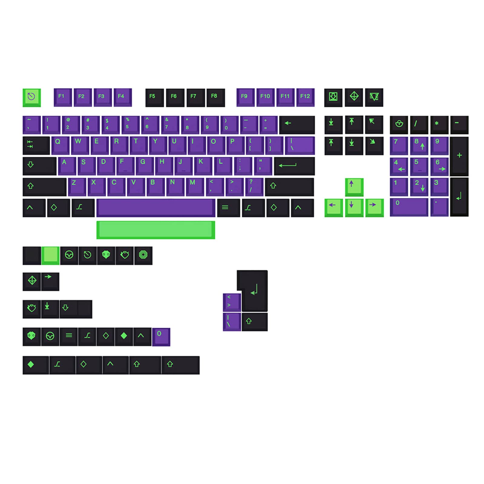 T-HOT 135 Keys DYE-SUB Keycap Profile EVA Custom Keycaps for Switches Gaming Mechanical Keyboard Multi-Language pbt keycaps Japanese Profile Russian Korean English
