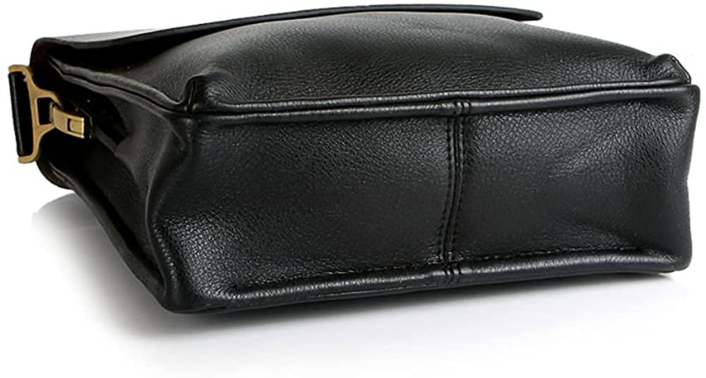 Men's Leather Messenger Bag, Man Shoulder Crossbody Classic Business Bags, Adjustable straps (Black)