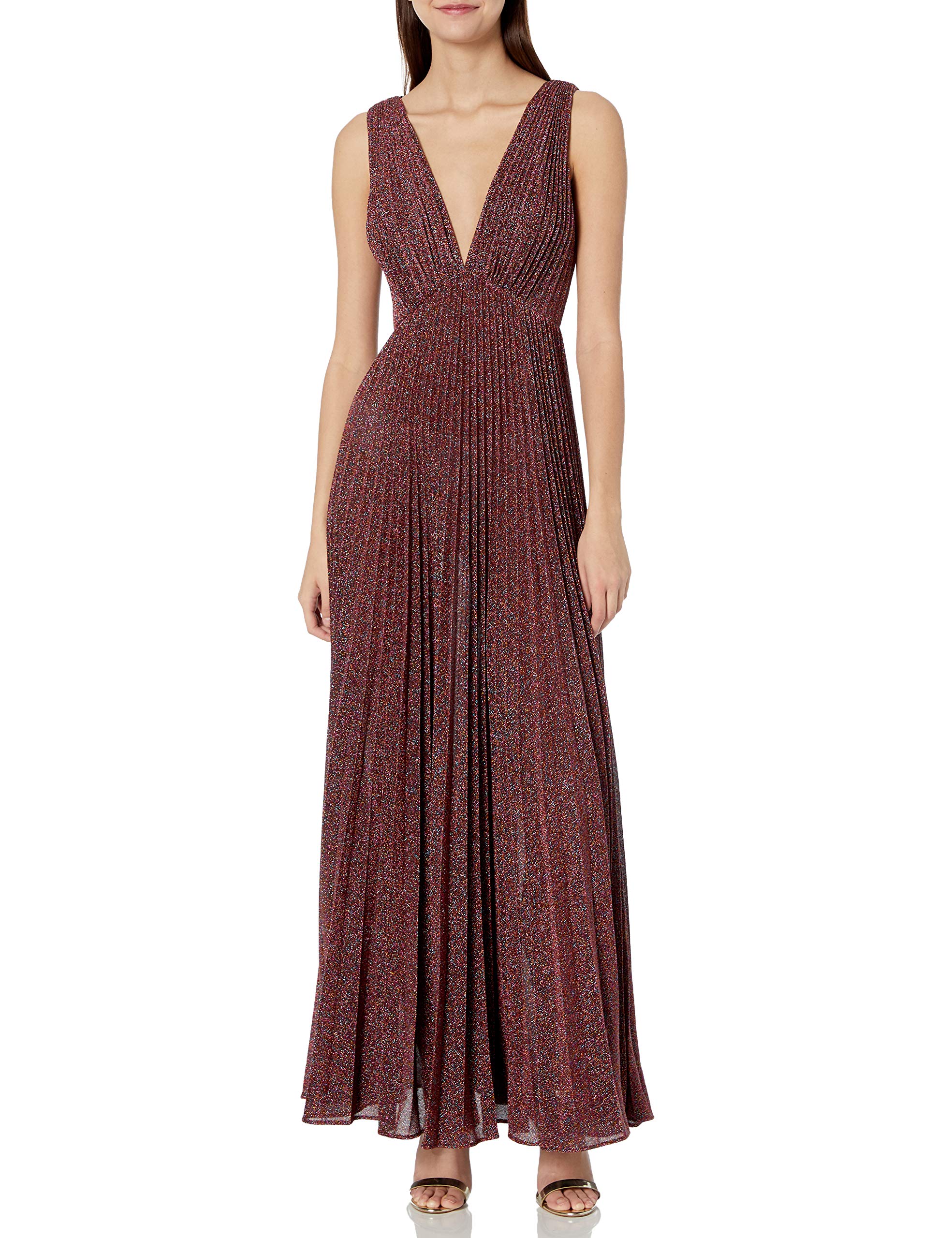Jill Jill Stuart Women's Knit Pleated Gown, Multi Metallic, 6