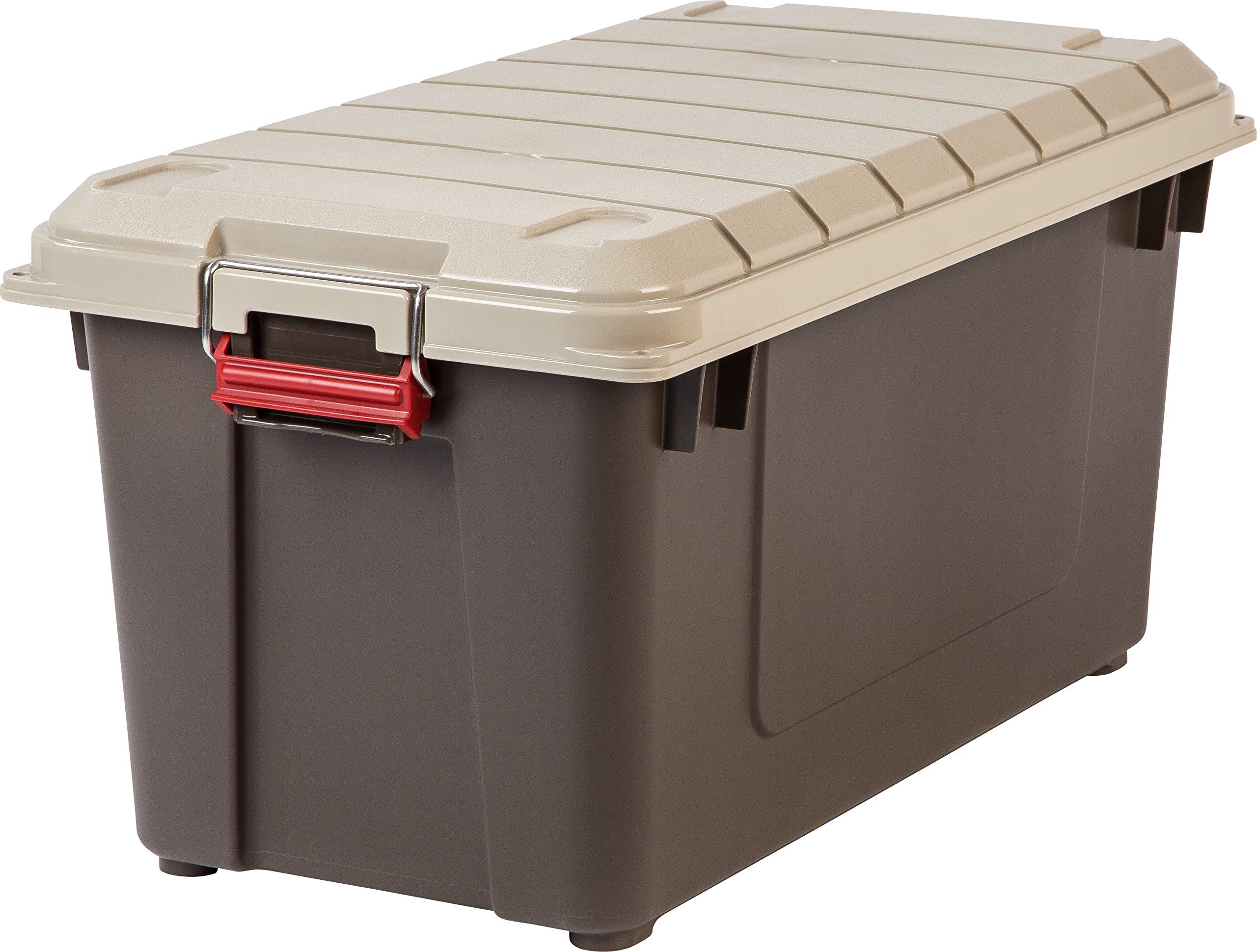 IRIS USA SIA-760D Store-It-All WEATHERTIGHT Totes, 82 Quart, Brown/Beige/Red (250183)