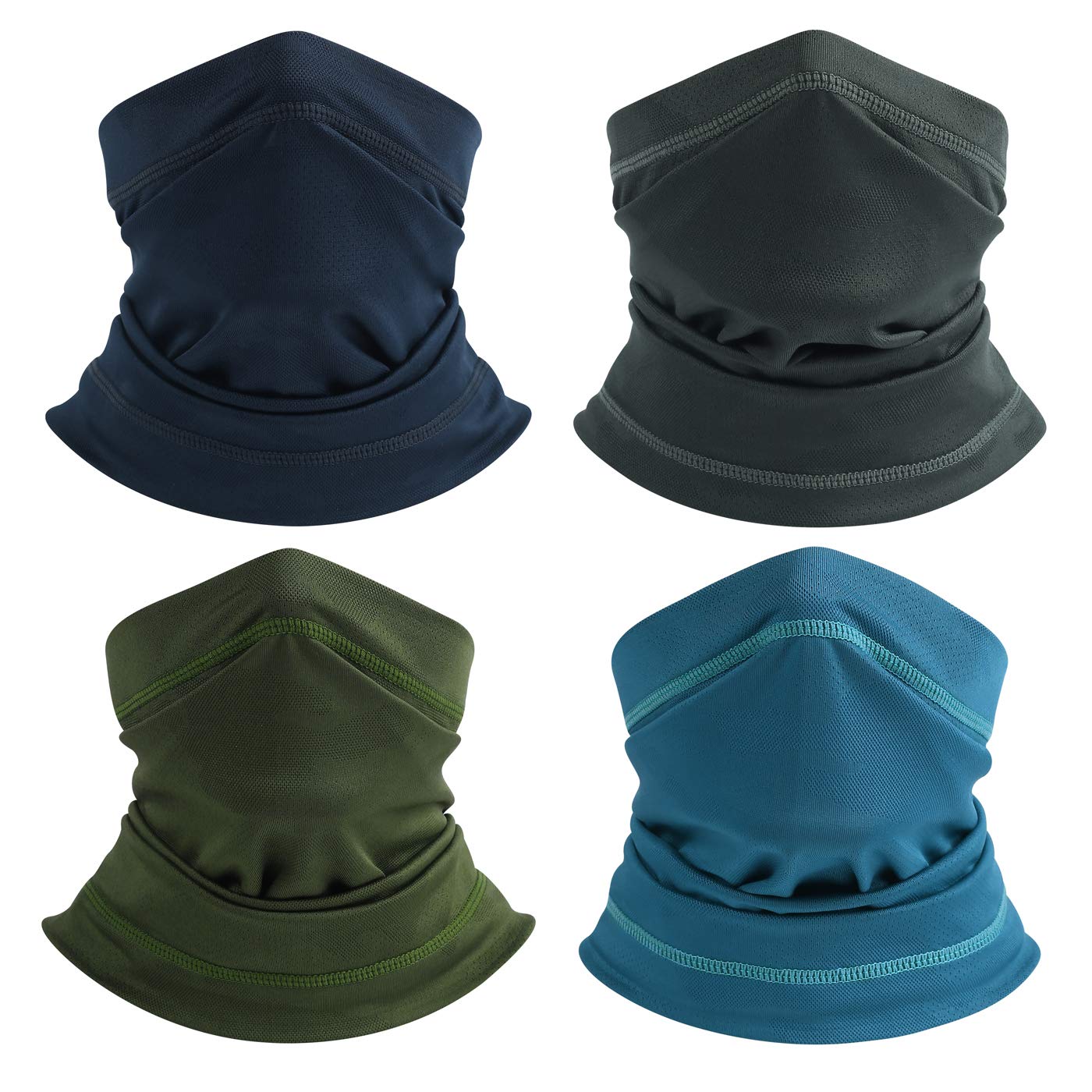 LDHTY 4 Pack Face Mask Neck Gaiter Breathable, UV Protection Cooling Reusable for Men Women Motorcycle,Fishing,Running
