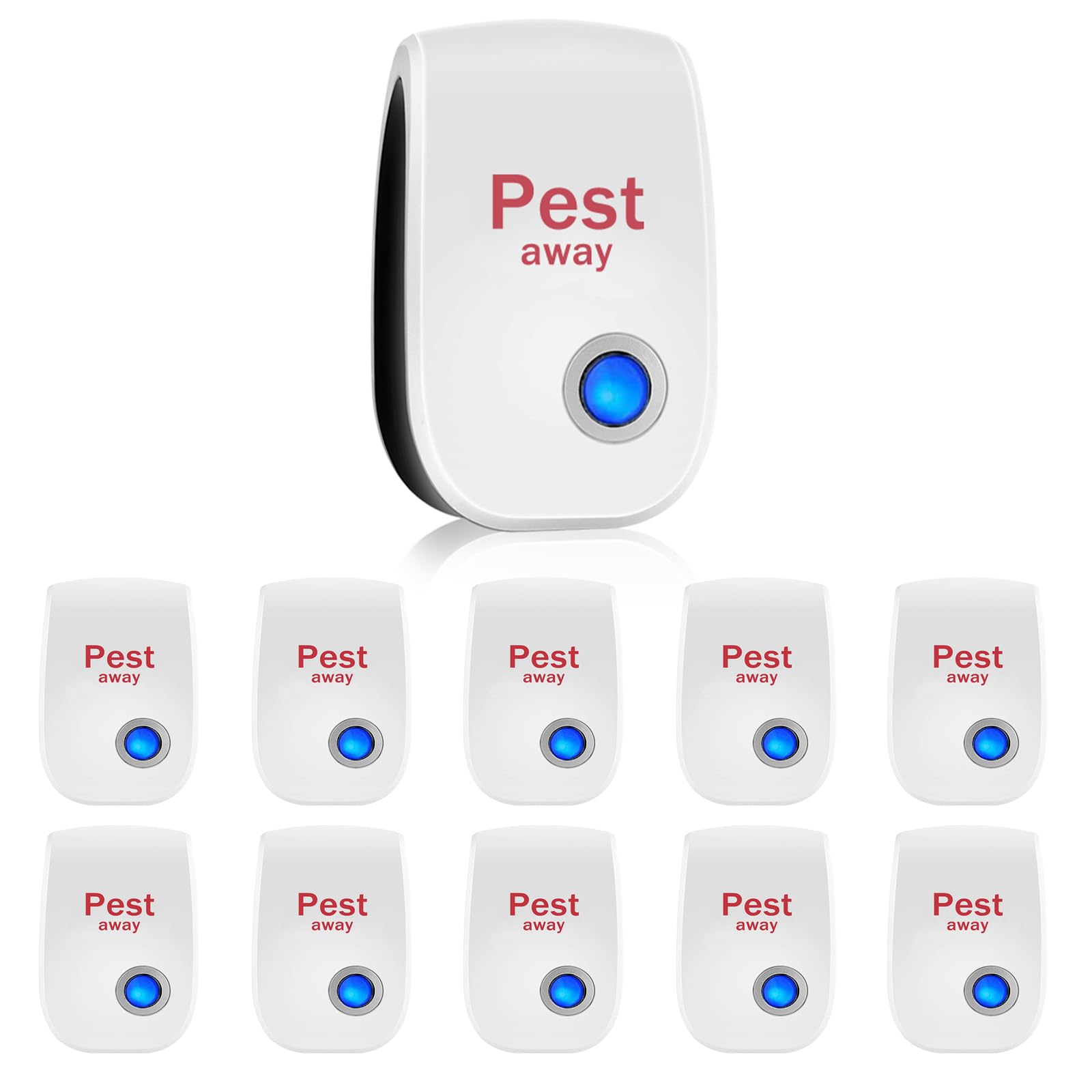 Ultrasonic Pest Repellent 10 Pack,Electronic Pest Repellent Plug in,Mosquito Indoor Mice Cockroach Repellent,Efficient Ant Spider Traps to Keep Bugs Ants Fleas Away from Home School Warehouse