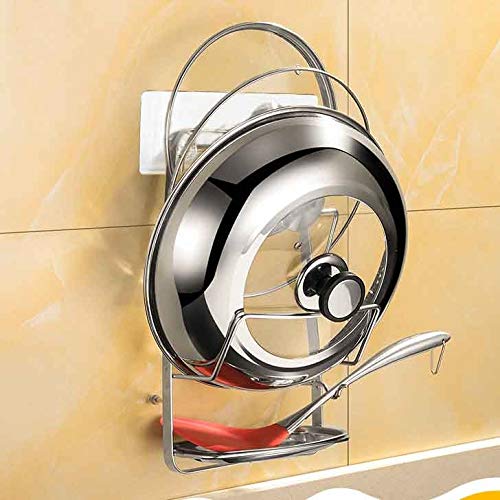 WWFS Multi-Layer Kitchen Shelf Pot Lid Rack Organizer Stand for Lids Pan & Cutting Board Holder Storage Stainless Steel Dish Rack