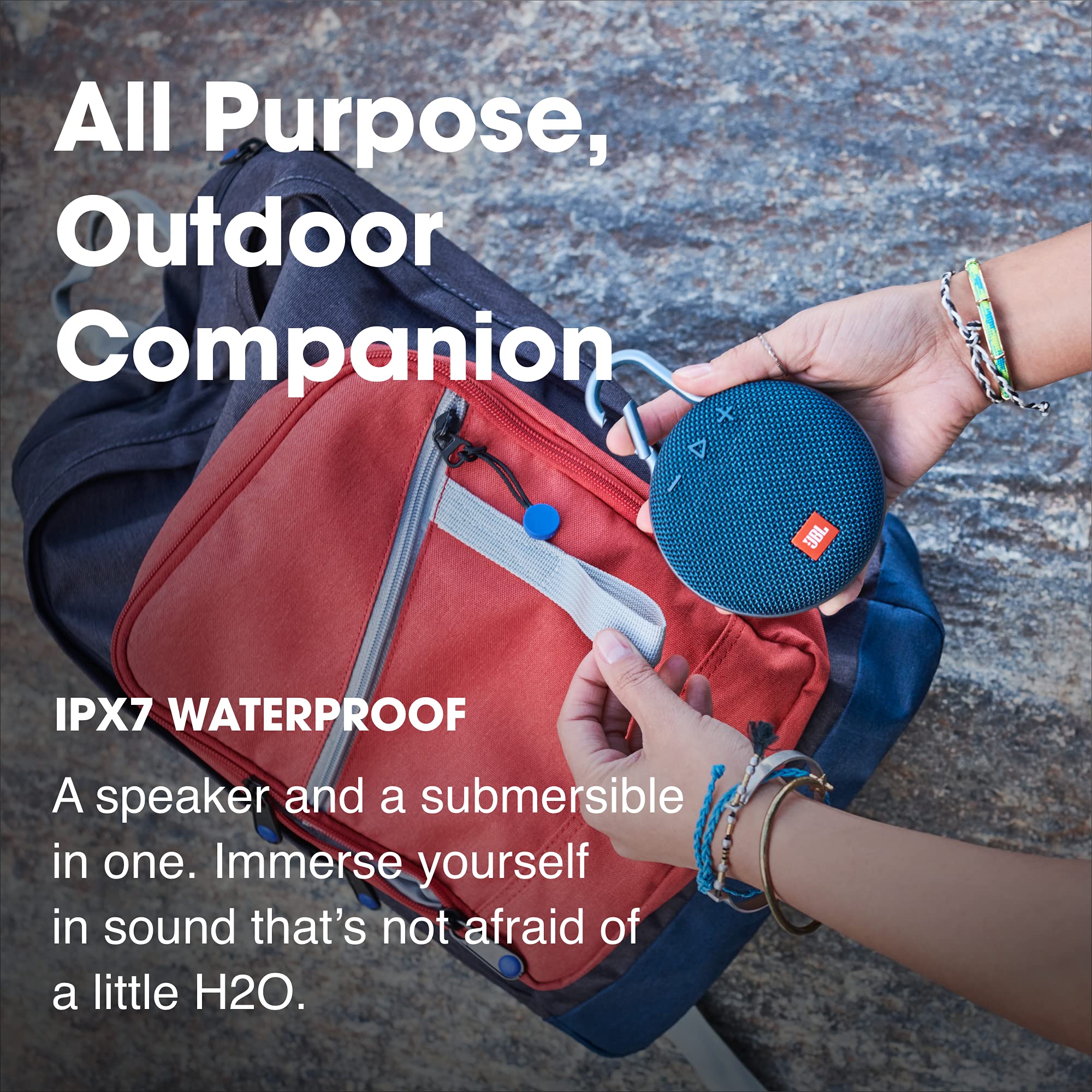 JBL Clip 3, Gray - Waterproof, Durable & Portable Bluetooth Speaker - Up to 10 Hours of Play - Includes Noise-Cancelling Speakerphone & Wireless Streaming