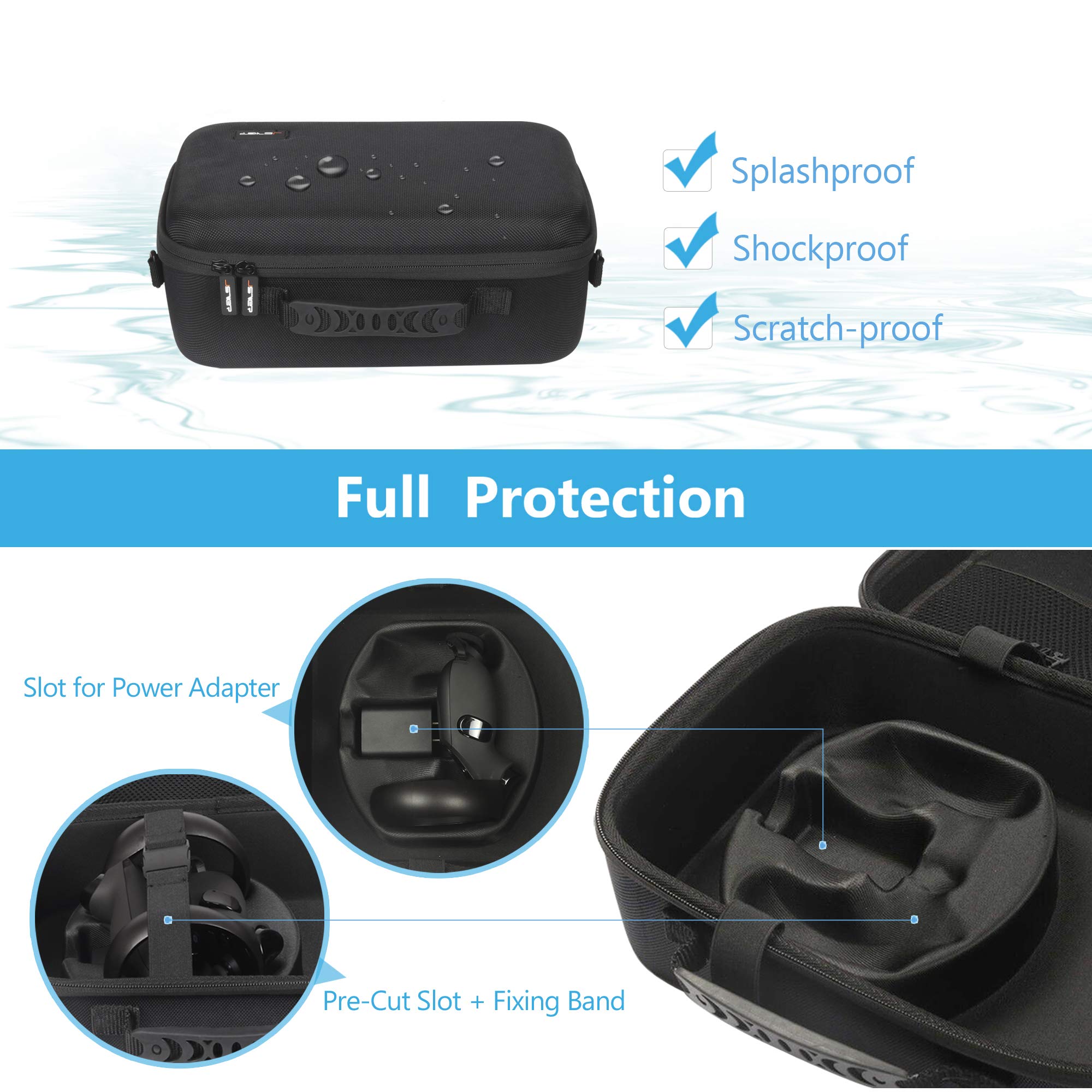 JSVER Case for Meta Quest Hard Carrying Case for Oculus Quest 1 VR Gaming Headset and Controllers Accessories Portable Travel Storage Case for Meta/Oculus Quest with Shoulder Strap (Black)