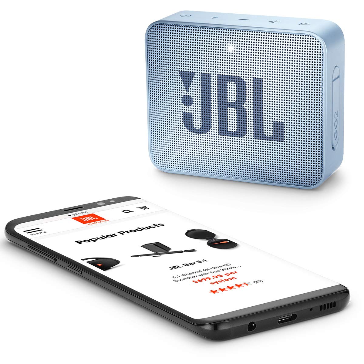 JBL GO2 - Waterproof Ultra Portable Bluetooth Speaker - Cyan