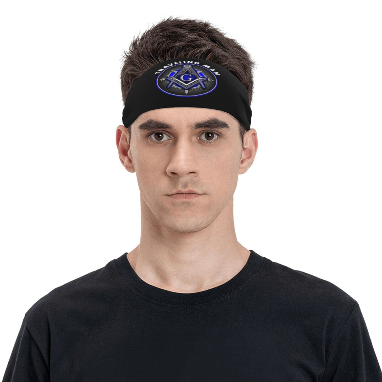 Masonic Shriner Freemason Compass Running Headband for Men Outdoor Sports Workout Sweatband