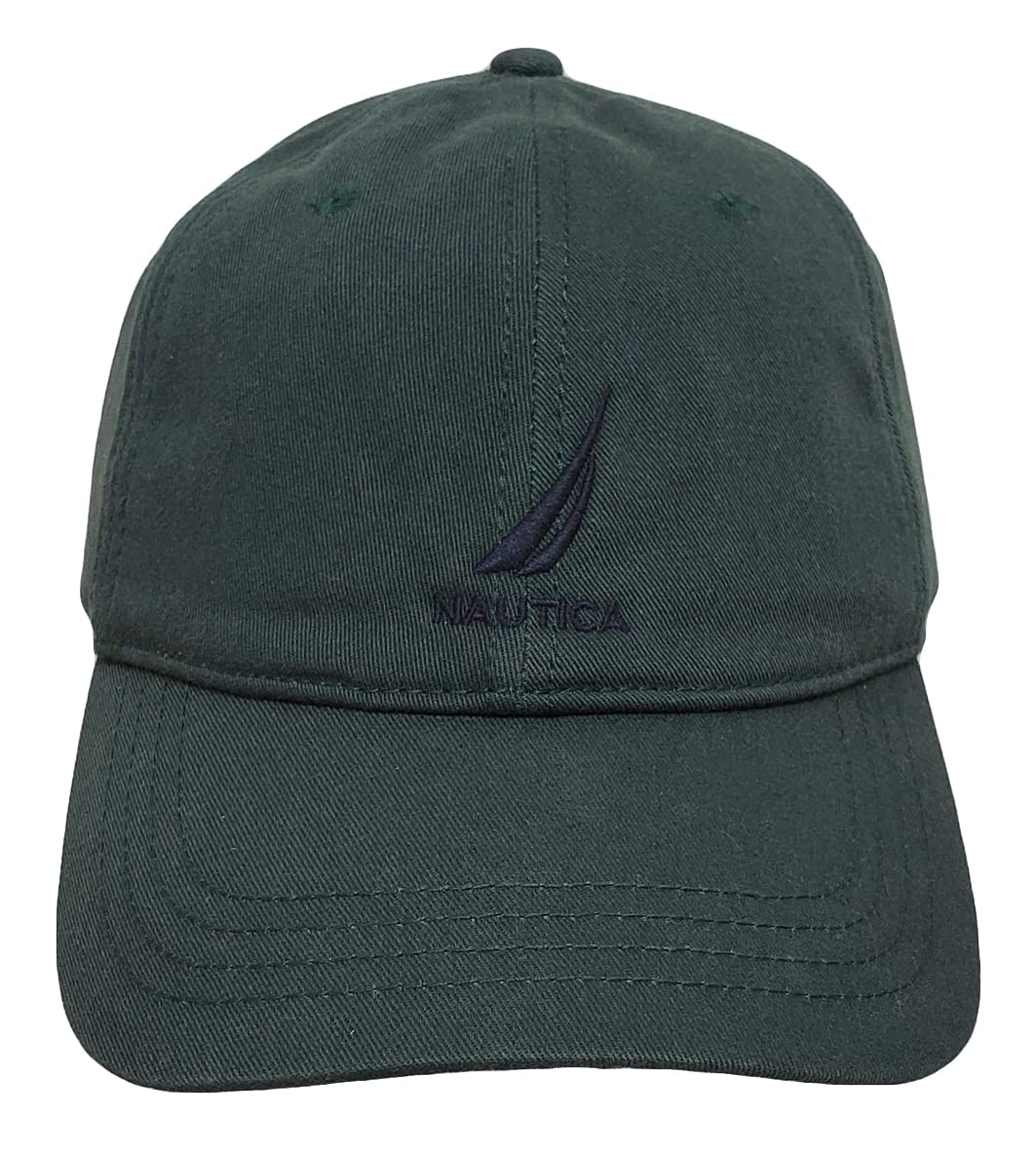 Nautica Men Adjustable Logo Hat Cap (US, Alpha, One Size, Kelp Seas)
