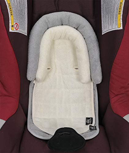 Long-Ci 2-in-1 Baby Insert Cushion Pad with Head Neck Body Support Pillow in Plush Terry for Newborn (Pink Beige)