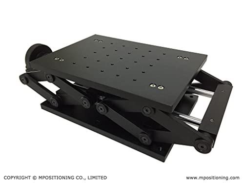 Lab Scissors Jack, MPositioning L01Z-70 Aluminum Laboratory Jack Lift Table 160 x 220 Platform Size, Smooth Motion in 70 mm Z Axia, Support Loading 30kg