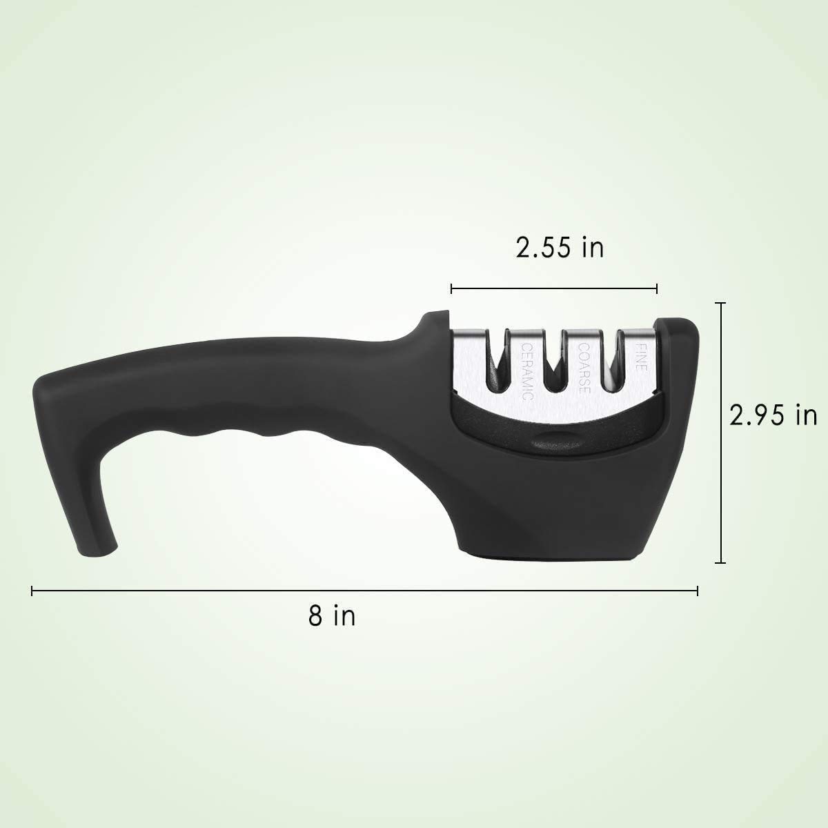 Knife Sharpener, 3 Stage Knife Sharpening Tool Helps Repair Restore and Polish Blades (Red)