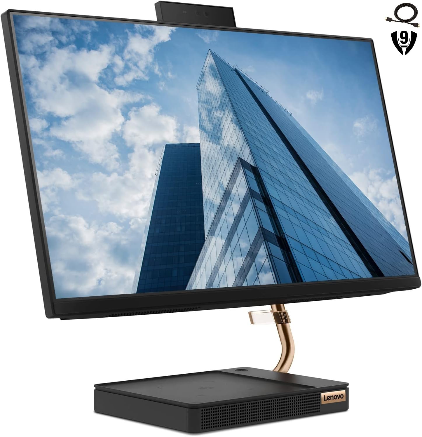 Lenovo Ideacentre A540 23.8" FHD All-in-One Desktop, AMD Ryzen 5 Pro 4650GE, 16GB RAM 512GB PCIe SSD, Webcam, HDMI, Wireless Keyboard & Mouse, Windows 10 Pro, Black