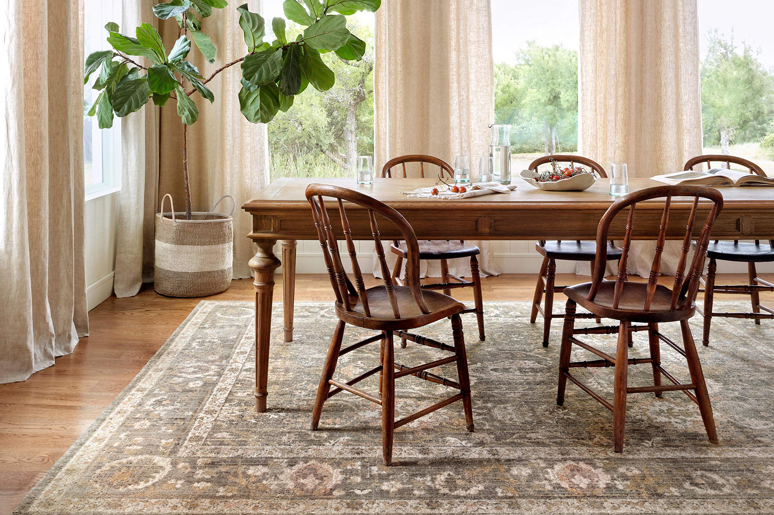 Loloi Chris Loves Julia x Rosemarie Collection ROE-01 Area Rug 7'-10" x 10' Sage/Blush Rectangular