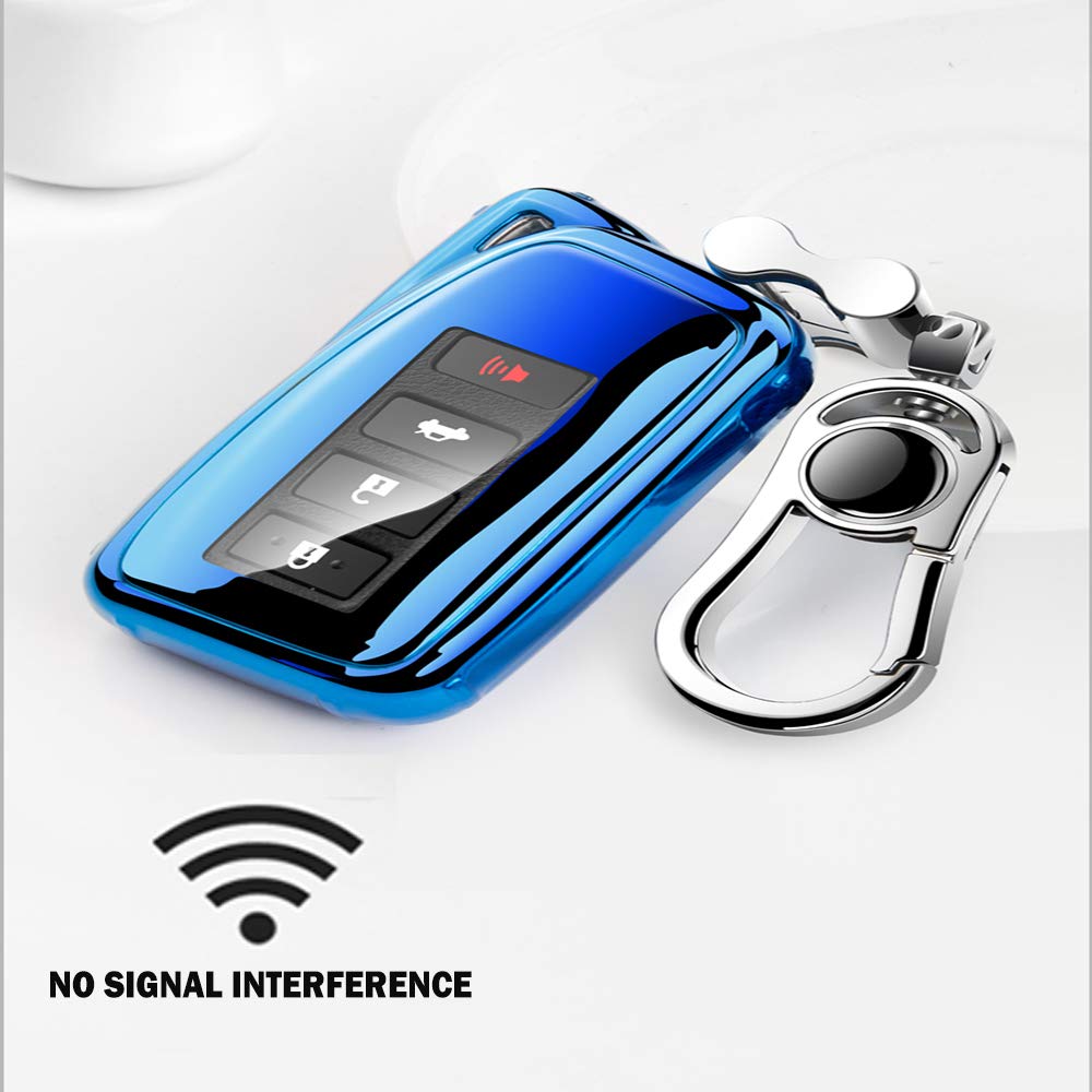 K LAKEY Key Fob Cover Without Lexus Logo,Suitable for Lexus 2013-Up RX is ES GS LS NX RS GX LX RC LC Key Fob,Smart Car Key Soft TPU Case Keyless Shell