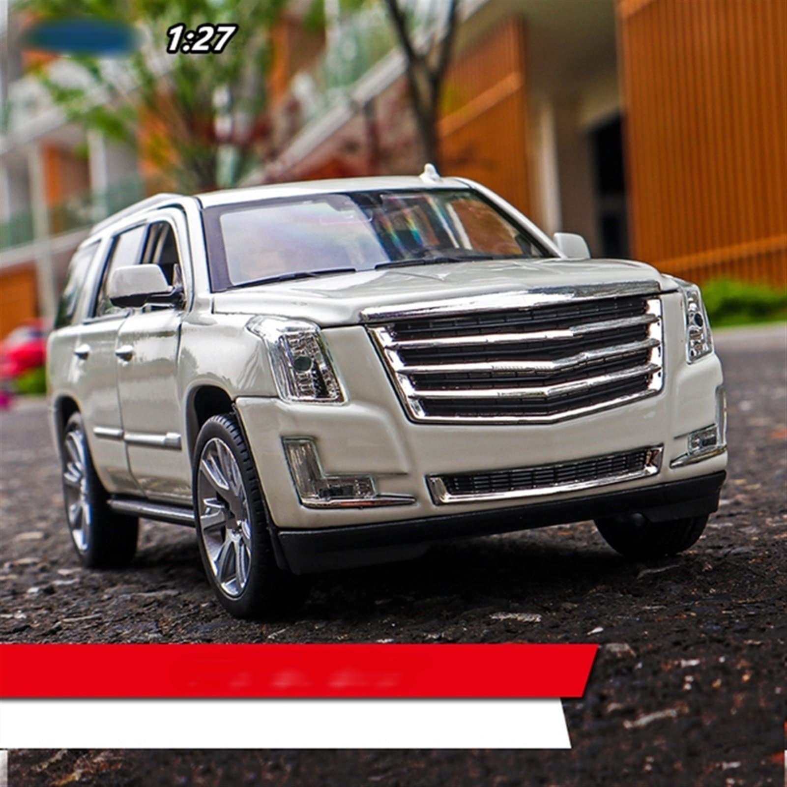 QTSM Die-Casting 1:27 2017 for Cadillac for Escalade Car Alloy Car Model Simulation Car Gift Toy Die Casting Model Boy Toy (Color : White)
