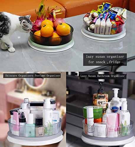 Lazy Susan Organizer, Upgraded 11.3" Clear Lazy Susan Turntable for Cabinet Table, Countertop Fruit Basket, Spice Rack Organizer, Snack Organizer, Spinning Makeup Organizer, Bathroom Etc (1 Pack)