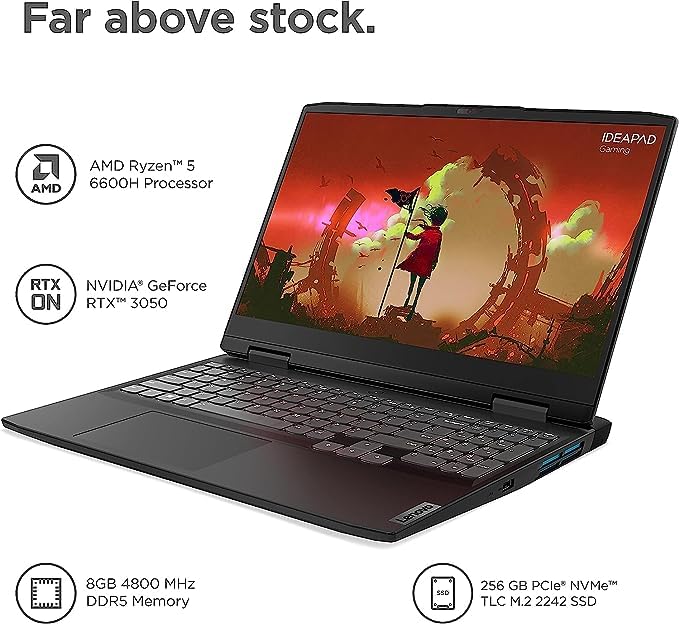 Lenovo IdeaPad Gaming 3 - Laptop Computer, 15.6" 120Hz FHD Display, AMD Ryzen 5 6600H, NVIDIA GeForce RTX 3050, 32GB DDR5 RAM, 1TB SSD Storage, Wi-Fi 6, Essential Gaming Laptop, Windows 11 Home