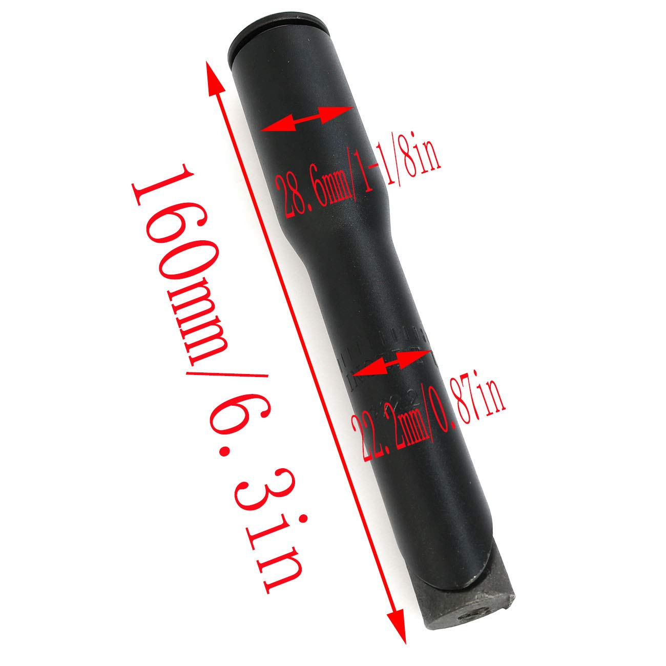 LQ Industrial Bike Fork Stem Extender 22.2mm/0.87inch Black Aluminum Alloy Road Mountain Bike Bicycle Stem Riser Adapter for 1 1/8" Threadless Steerer Tubes