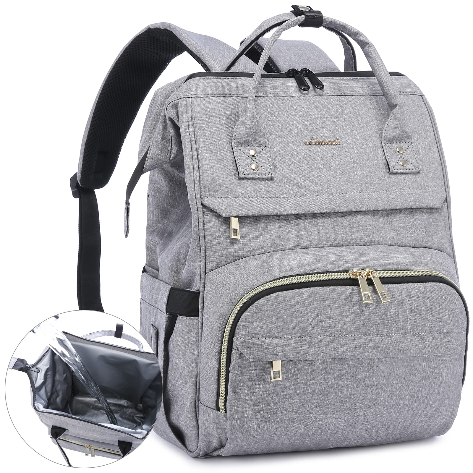 LOVEVOOK Cooler Backpack, Insulated, 30L Capacity, Gray, Bag