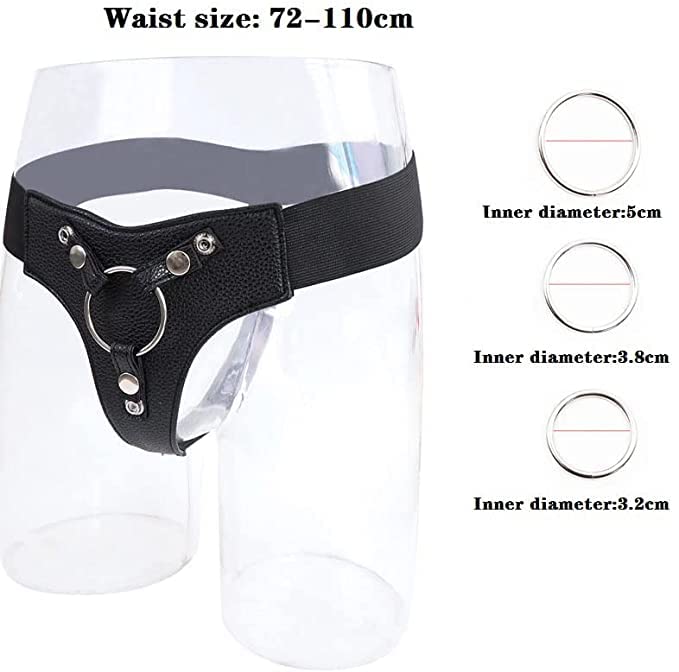 NNWJY Strap on Harness for Women Black Strapless Panties with Adjustable Belt for Couples-AED