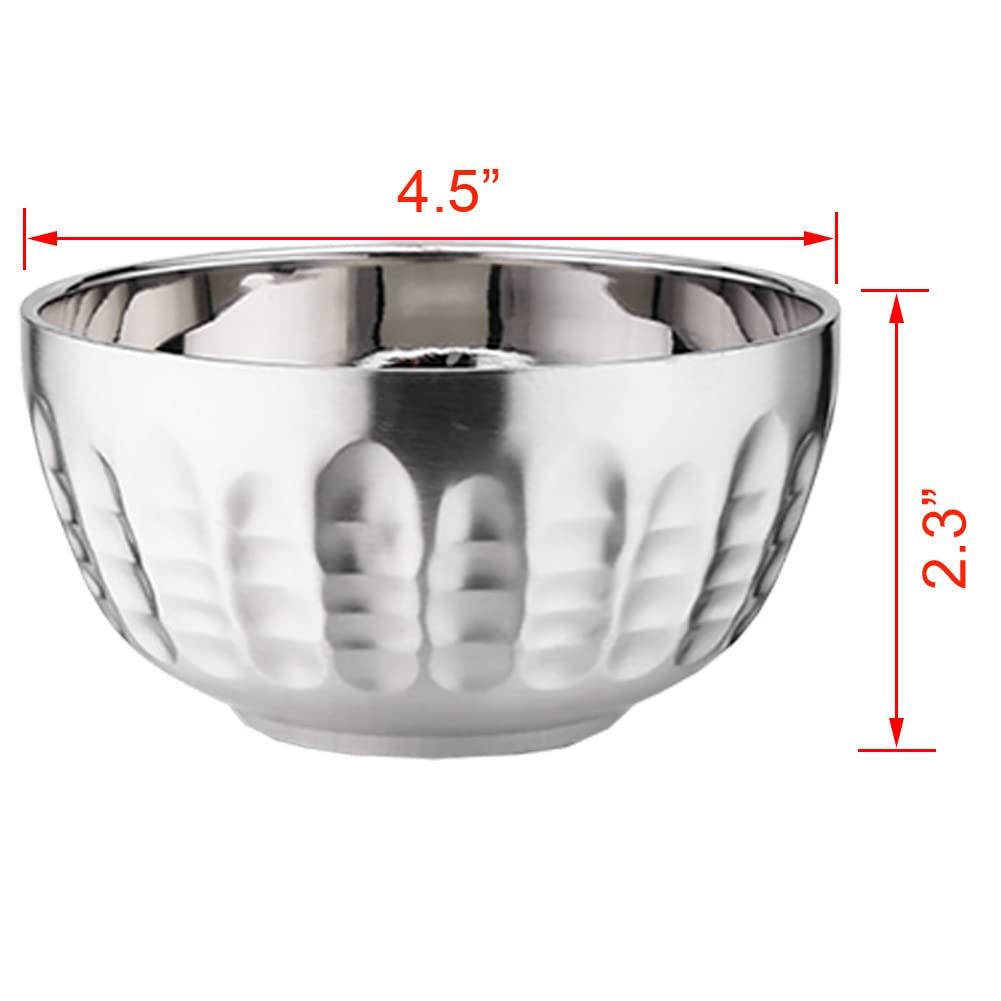 Lomodo 10 Pack 13 Oz Stainless Steel Bowls SUS304 Non-slip Bowls Double-walled Insulated Metal Snack Bowls