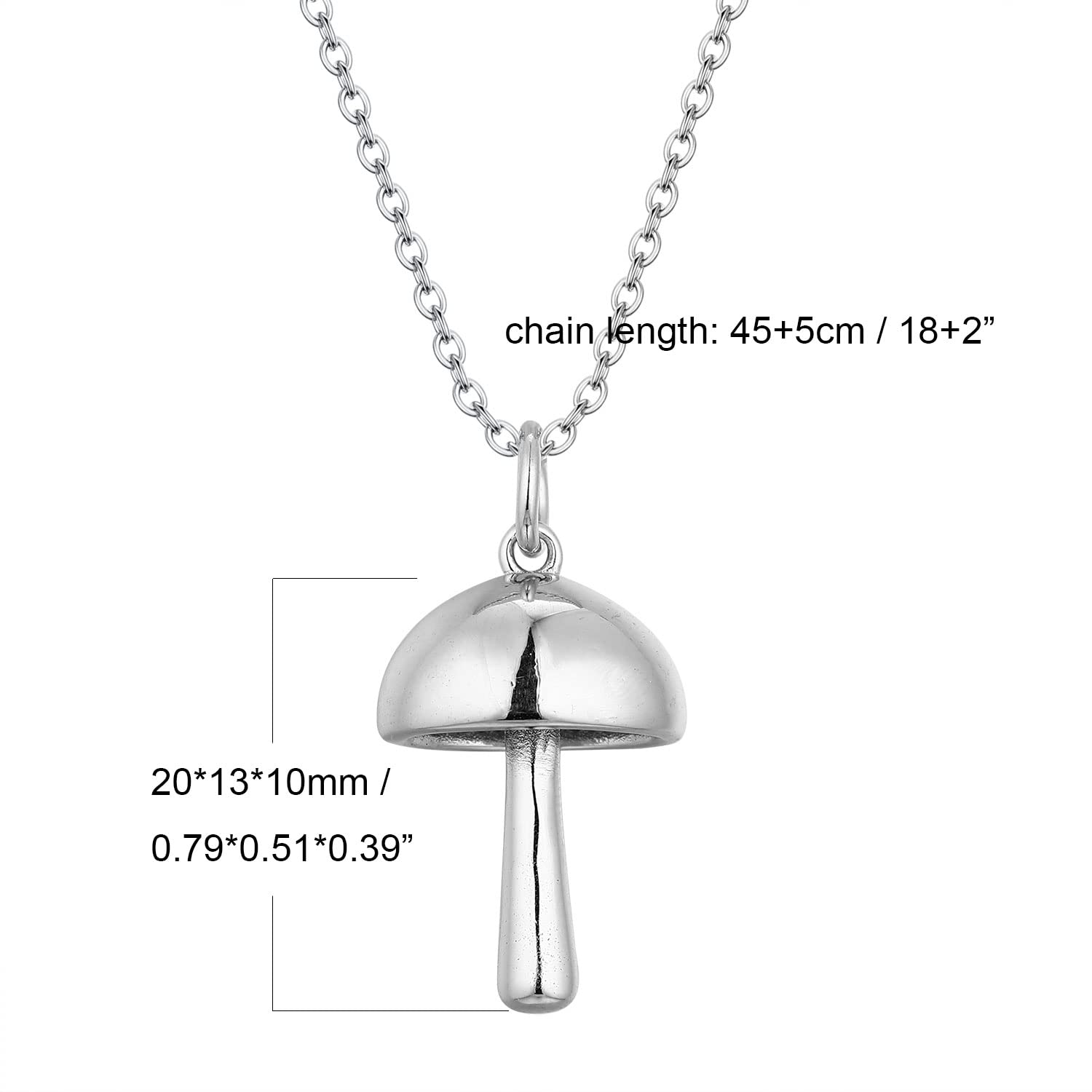 LQXY 925 Sterling Silver Mushroom Necklace for Women