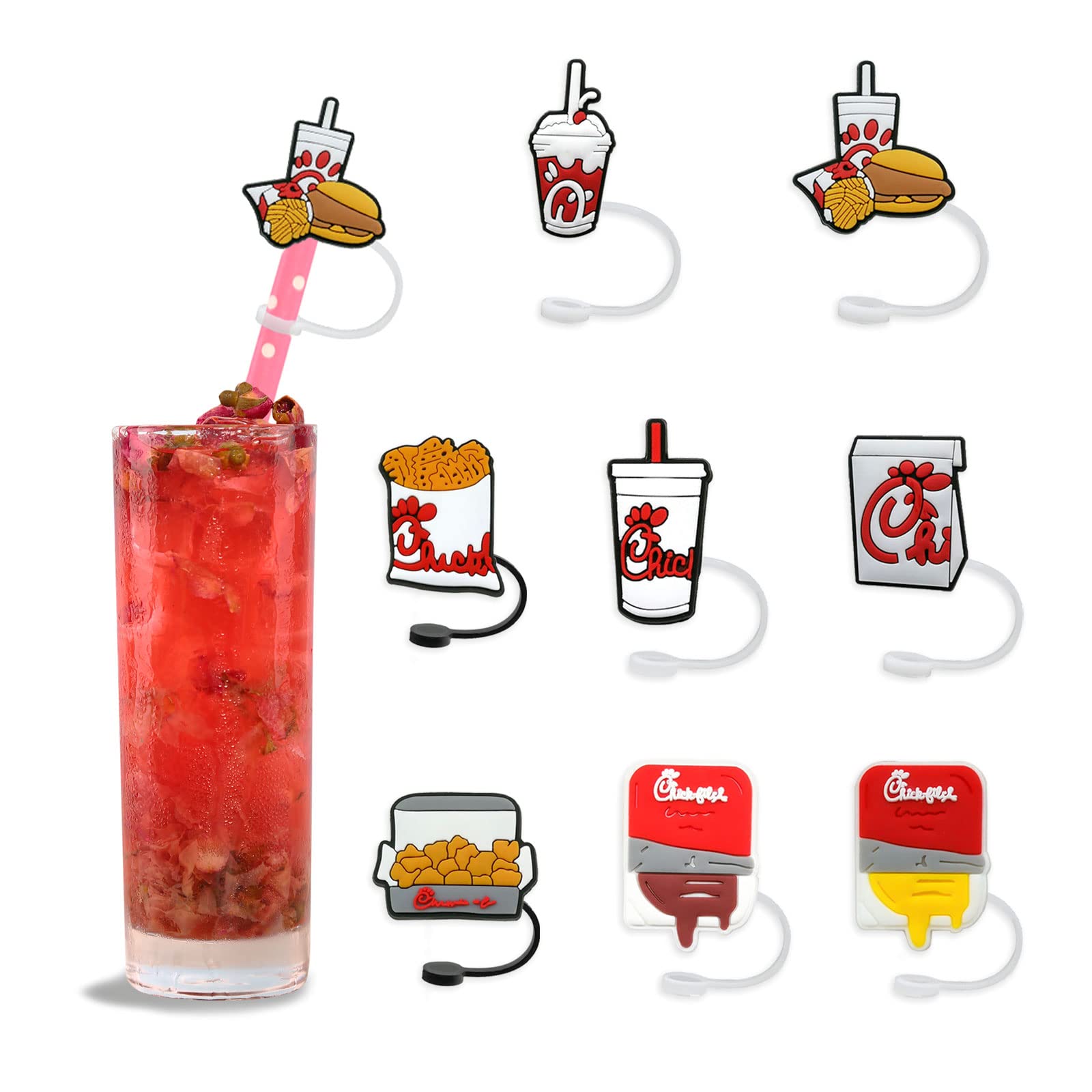 Straw Cover Cap,Reusable Drinking Straw Toppers,Straw Covers for Stanley Cup 30&40 Oz Tumbler Straw Accessories Splash Straw Protector Portable Dust Straw Caps Decoration(8Pcs