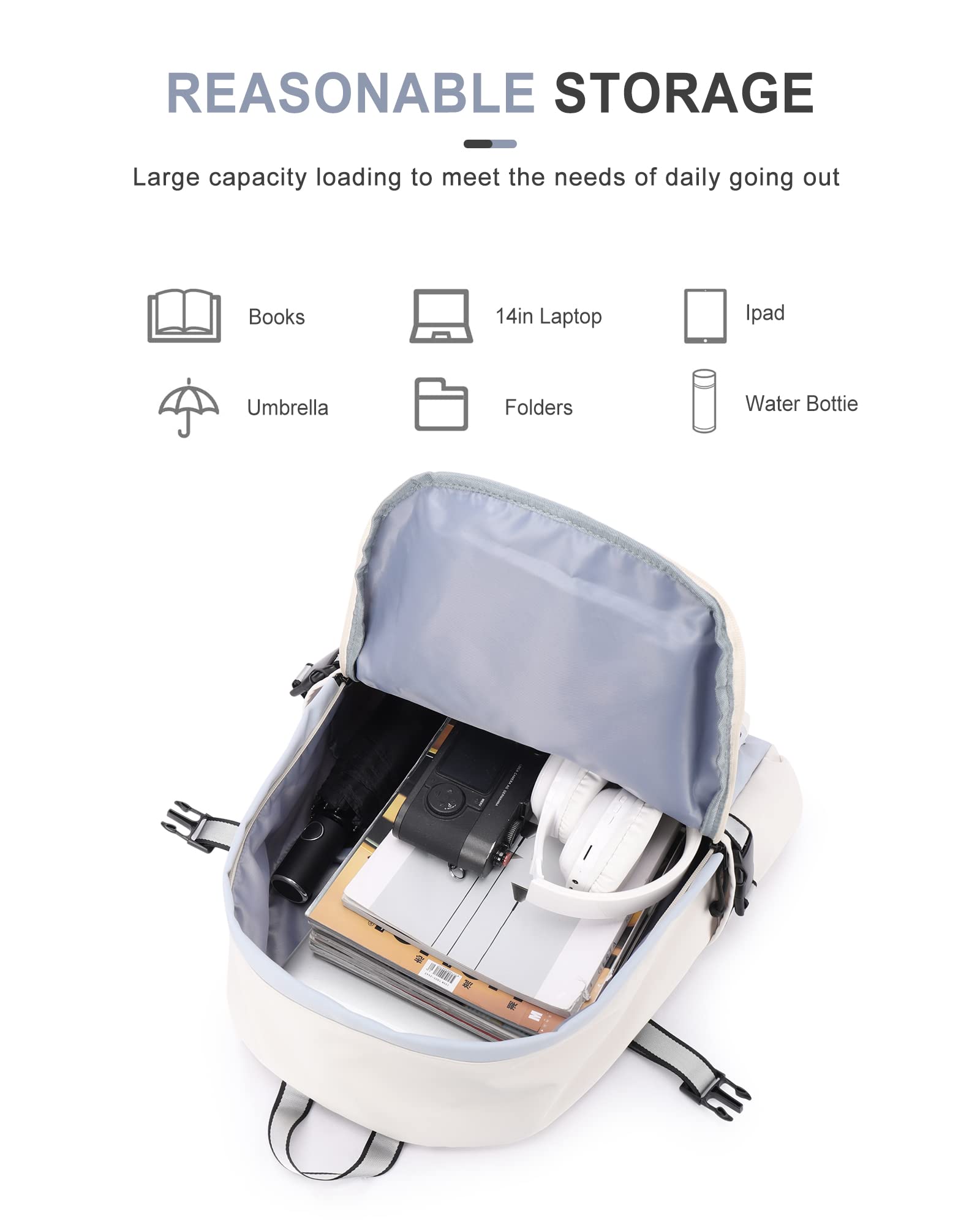 Lightweight Backpack for Men Women, Classic Basic Backpack for College Travel Work, Waterproof Daily Bag Casual Backpack Blue