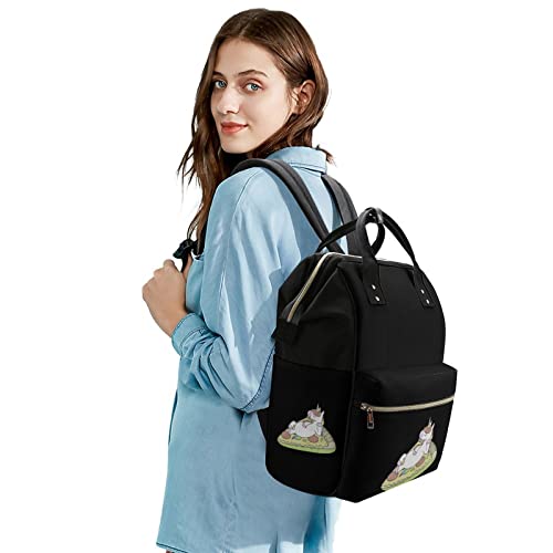 Unicorn Pizza Waterproof Mommy Bag Diaper Bag Backpack Multifunction Large Capacity Travel Bag