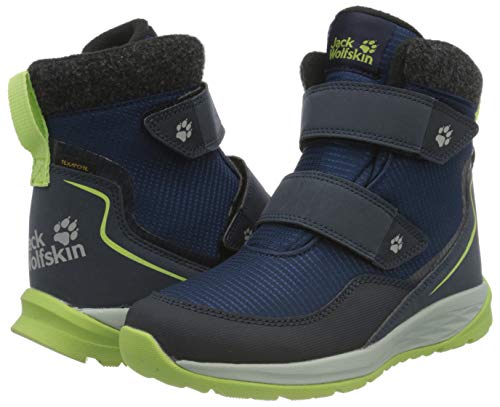 Jack Wolfskin Polar Bear Texapore Mid Hiking Boot, Blue/Lime, 12 US Unisex Big Kid
