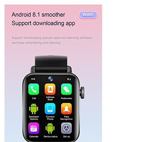 ZUONU 4G Smart Watch Man GPS WiFi Video Call Smartwatch Camera Monitor Tracker Location Phone Watch SOS IP67 (Color : White)