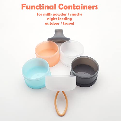 LADISO Baby Formula Dispenser, Formula Container, BPA Free, 4 Layers, Baby Feeding Travel Storage Container, Portable Milk Powder Dispenser Container, Non-Spill Stackable Baby Snack Storage Container